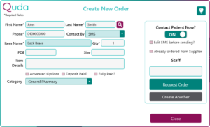 The Order Page - Pharmacy Halo